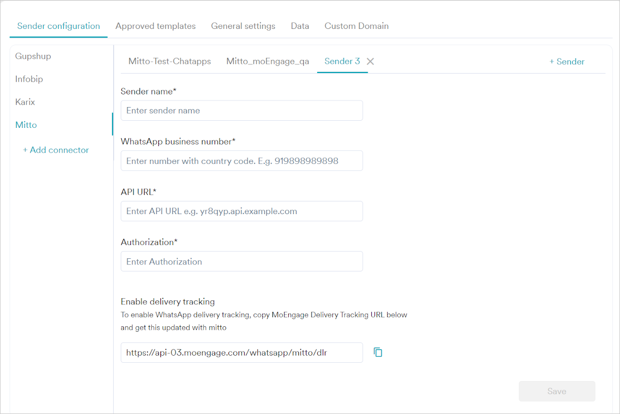 Configure Mitto – Partner Integrations