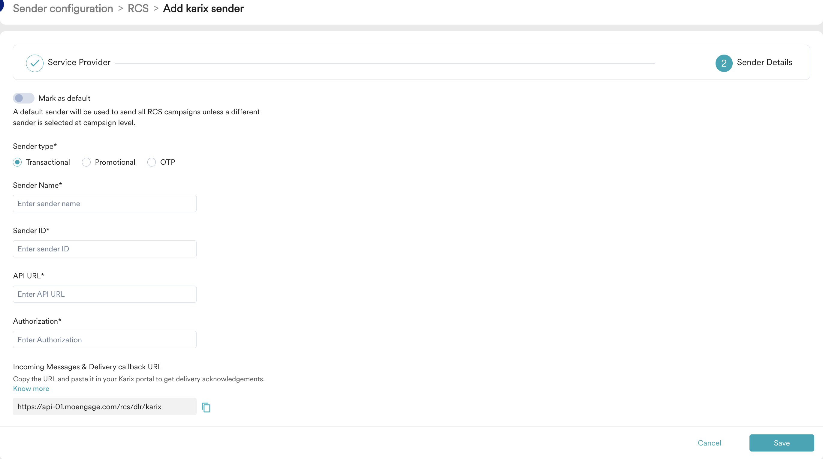Configure Karix – Partner Integrations